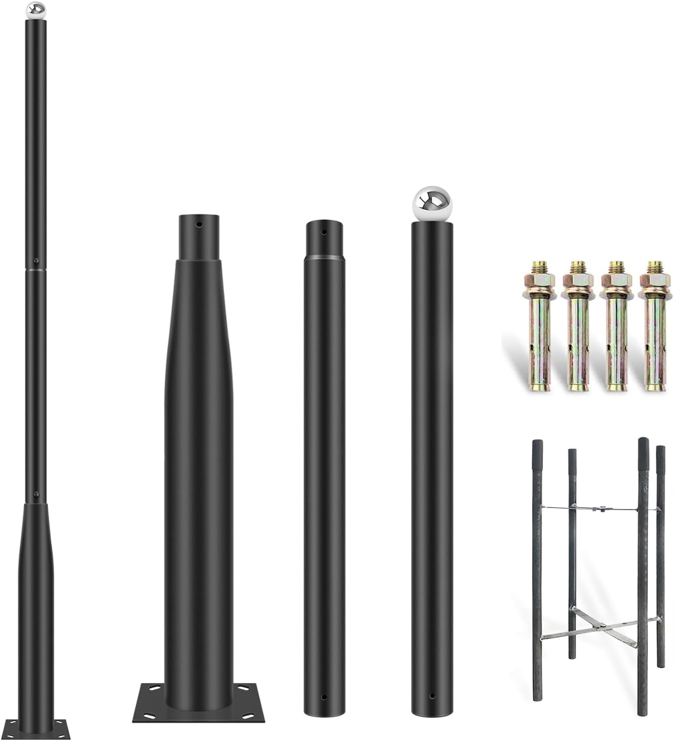 EiSyKeeYin Street Light Pole 10ft Tall - Outdoor Solar Split Street ...