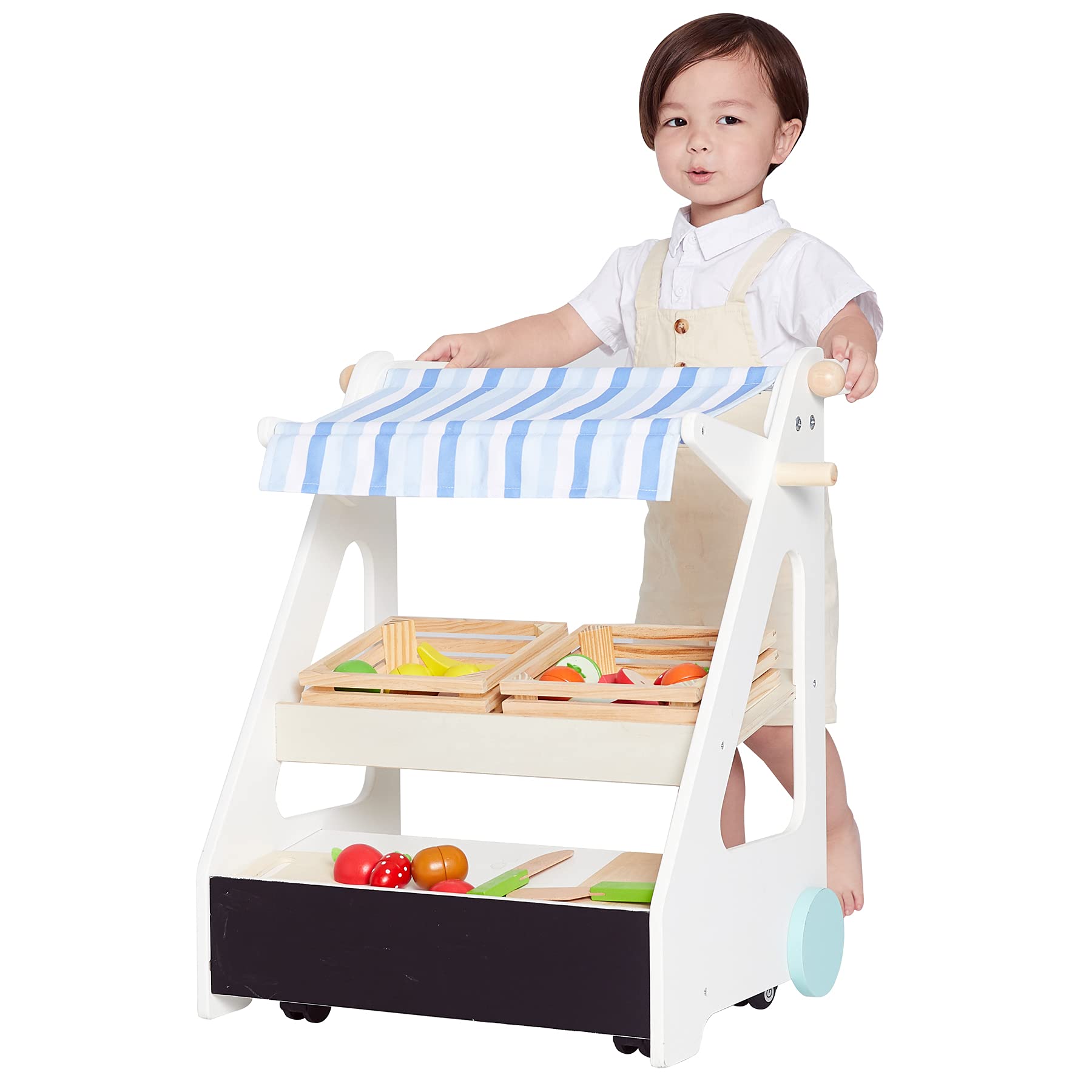 Labebe Wooden Fruit Stand And Grocery Store Kids Pretend Play ...