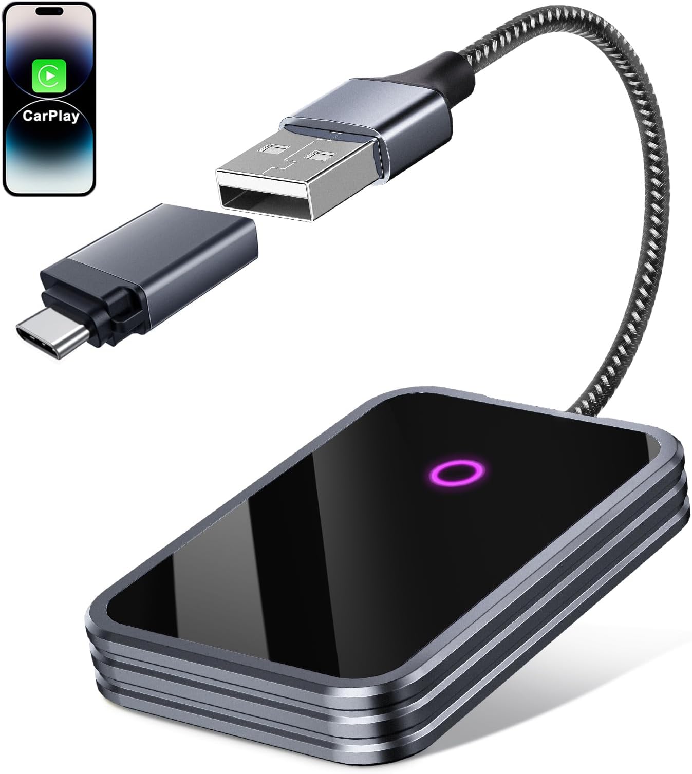 Amazon.com: FTTMWTAG Wireless CarPlay Adapter for iPhone, Multi-User ...