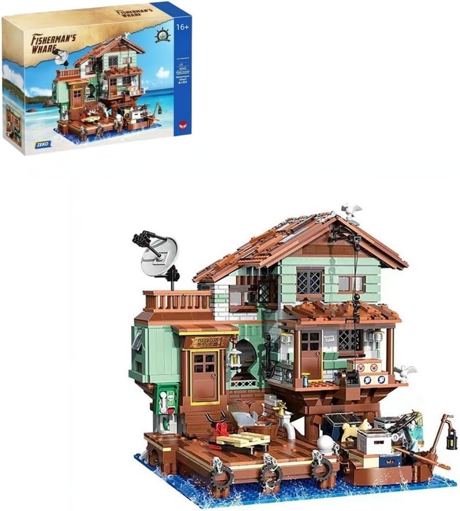 Modular House Building Set, 2100 Pcs Fisherman's Wharf Mini Bricks ...