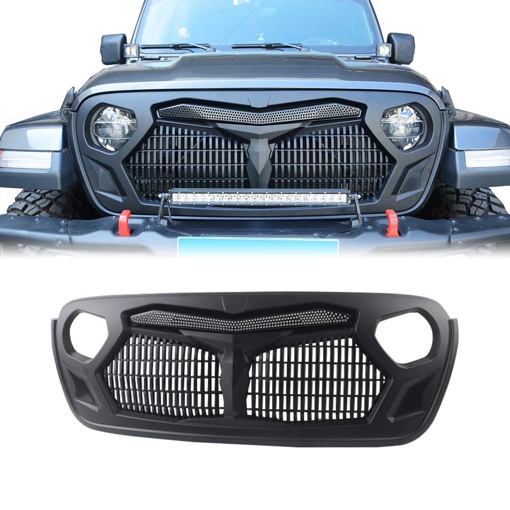 Buy MAIKER Front Armor Style Grille Grid Grill Fit for 2018-2020 Jeep ...