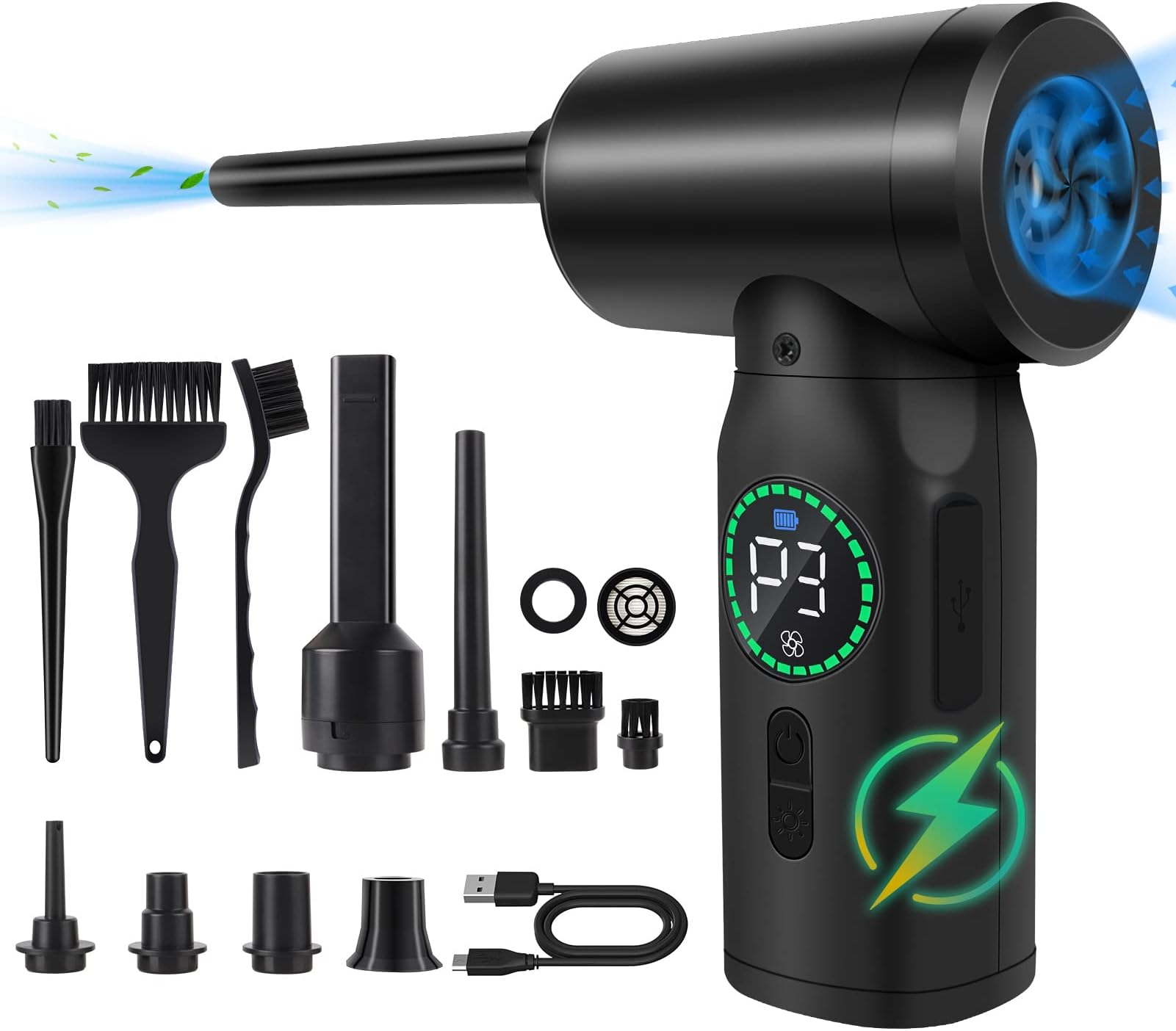 Amazon.com: Compressed Air Duster, 100000RPM Electric Air Duster ...