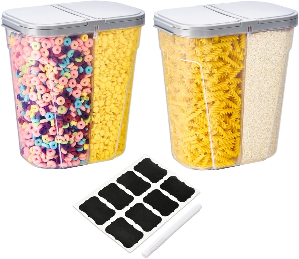 Amazon.com: 2.6 Liter BPA Free Cereal Storage Containers 2-in-1 Box ...