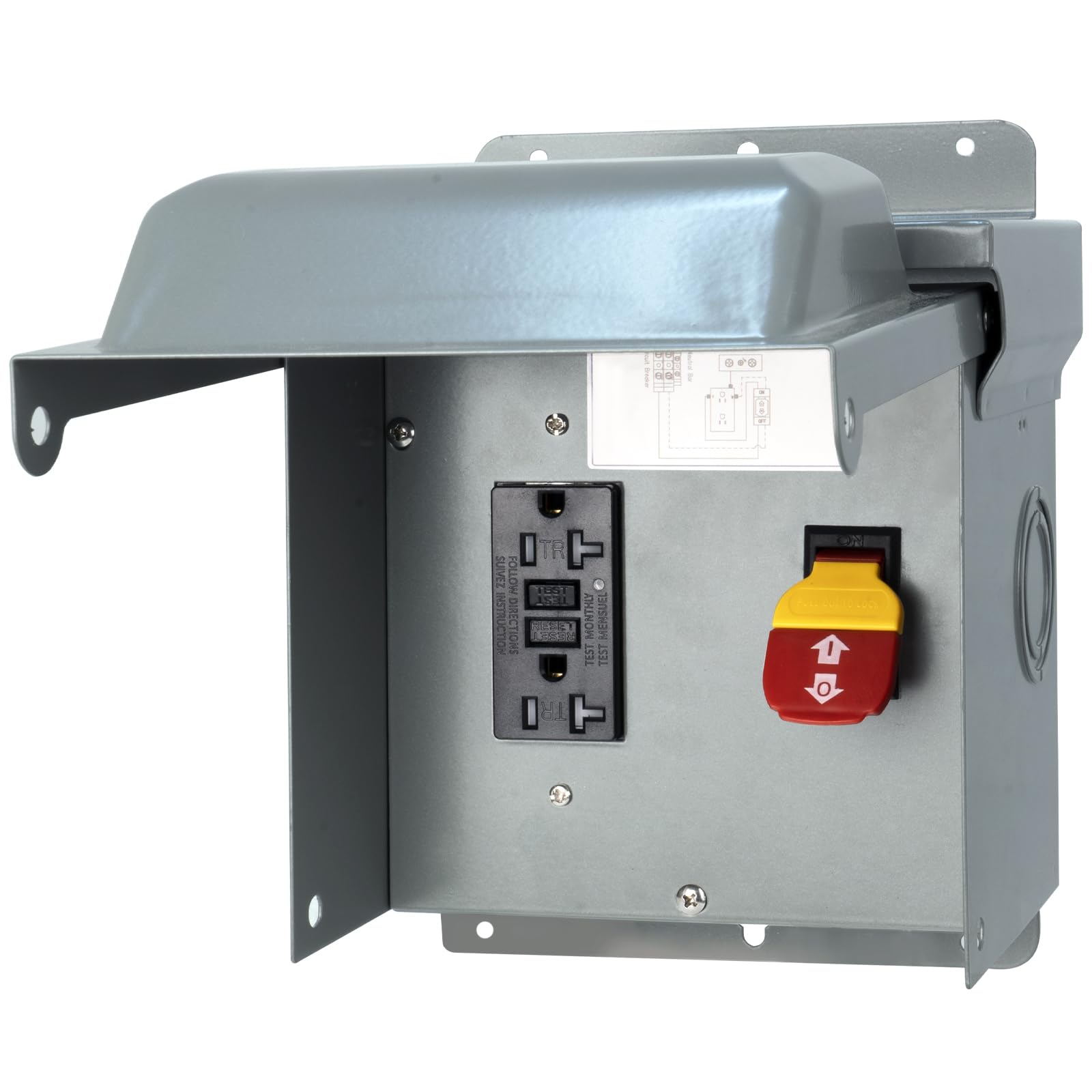 CHENGPI Outdoor Electrical Outlet with Safety Switch - Prewired Metal ...