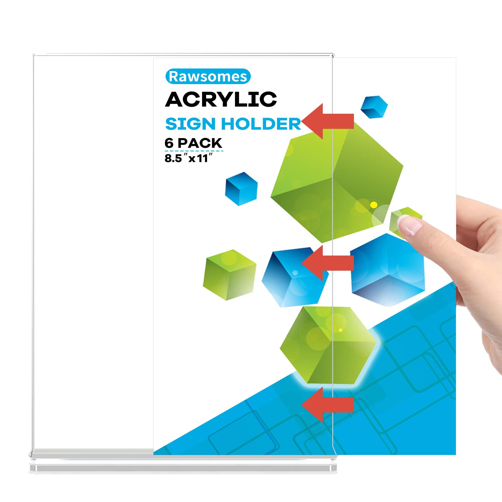 Snapklik.com : Acrylic Sign Holder 8.5 X 11 Inch, Vertical T Shape ...