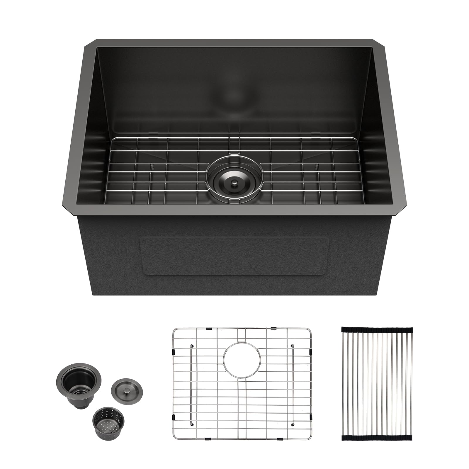 Snapklik.com : 12 Deep Laundry Sink Undermount - 24 Inch Black ...