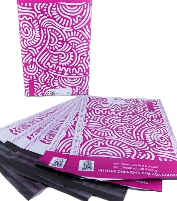 Euphoria Packing Barcode Bag (10x12) (50) - Pink and White - Plastic ...