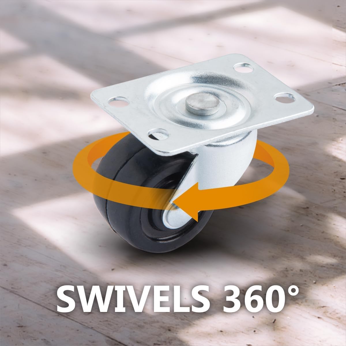 Snapklik.com : POWERTEC 1-1/2 Inch Swivel Caster Wheels Set Of 12
