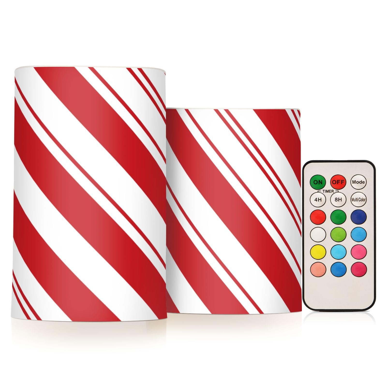 Amazon.com: Candy Cane Stripe Flameless Candles Christmas Decor Battery ...