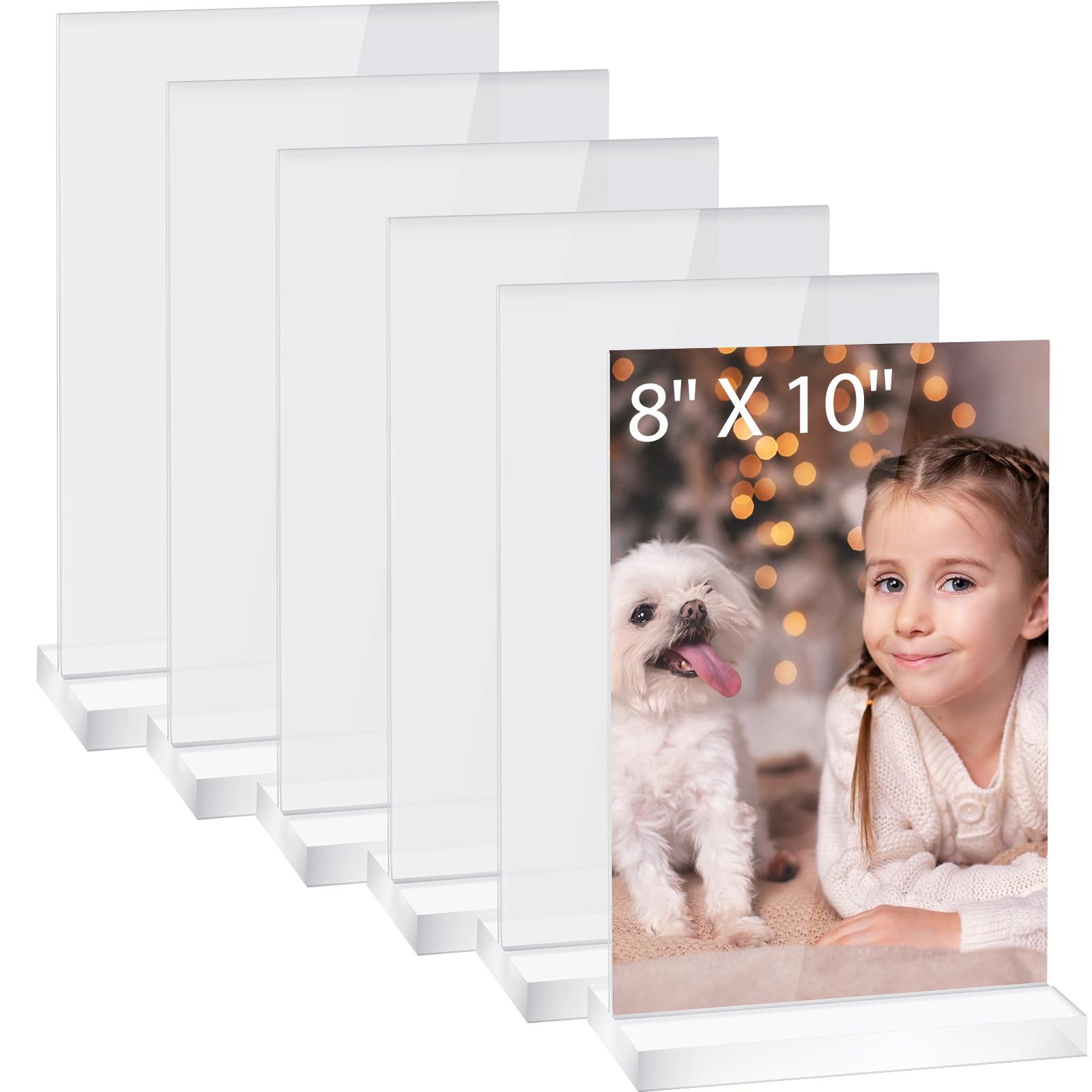 Amazon.com: Remerry 6 Pcs Clear Acrylic Photo Frame, T Shaped Desktop ...