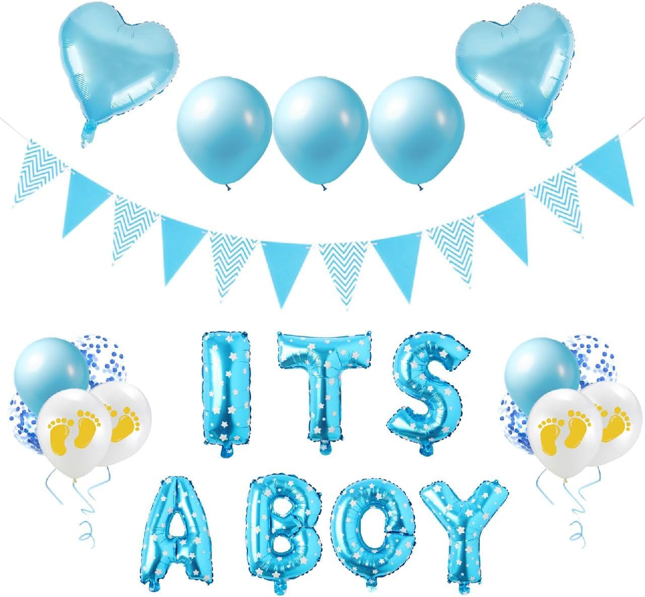 Amazon.com: Rishafowg Baby Shower Decorations for Boy, Blue Baby Party ...