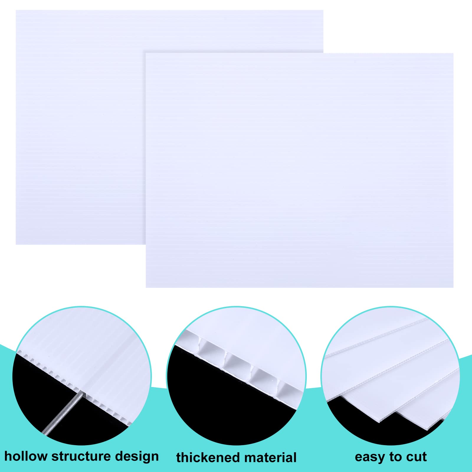 Capoda 10 Pack Corrugated Plastic Sheet, Blank Yard Signs Corrugated ...