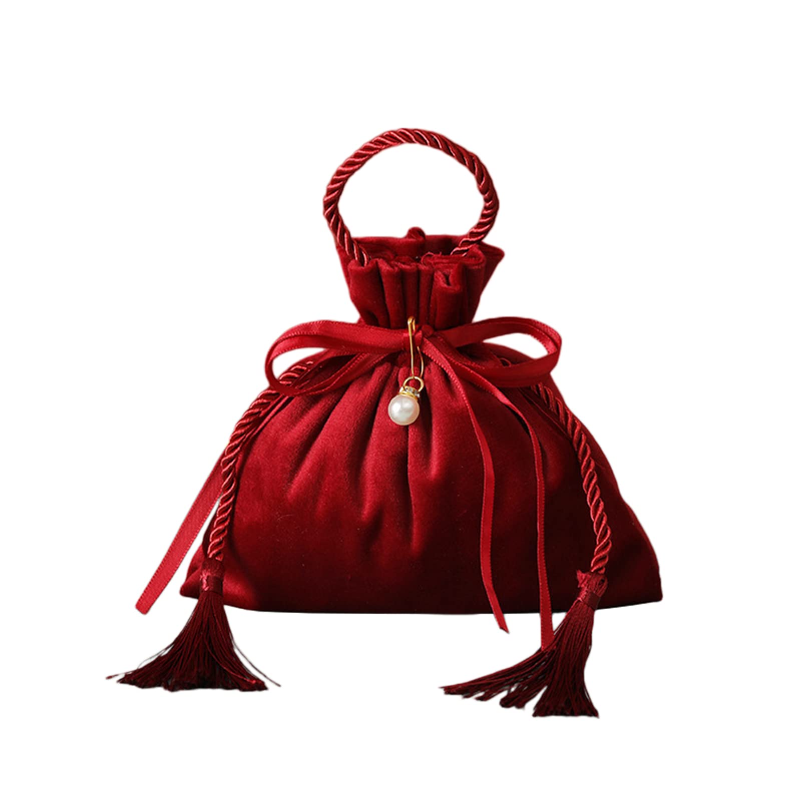 Amazon.com: Fofetbfo 10 PCS Wine Red Drawstrings Velvet Gift Bags ...
