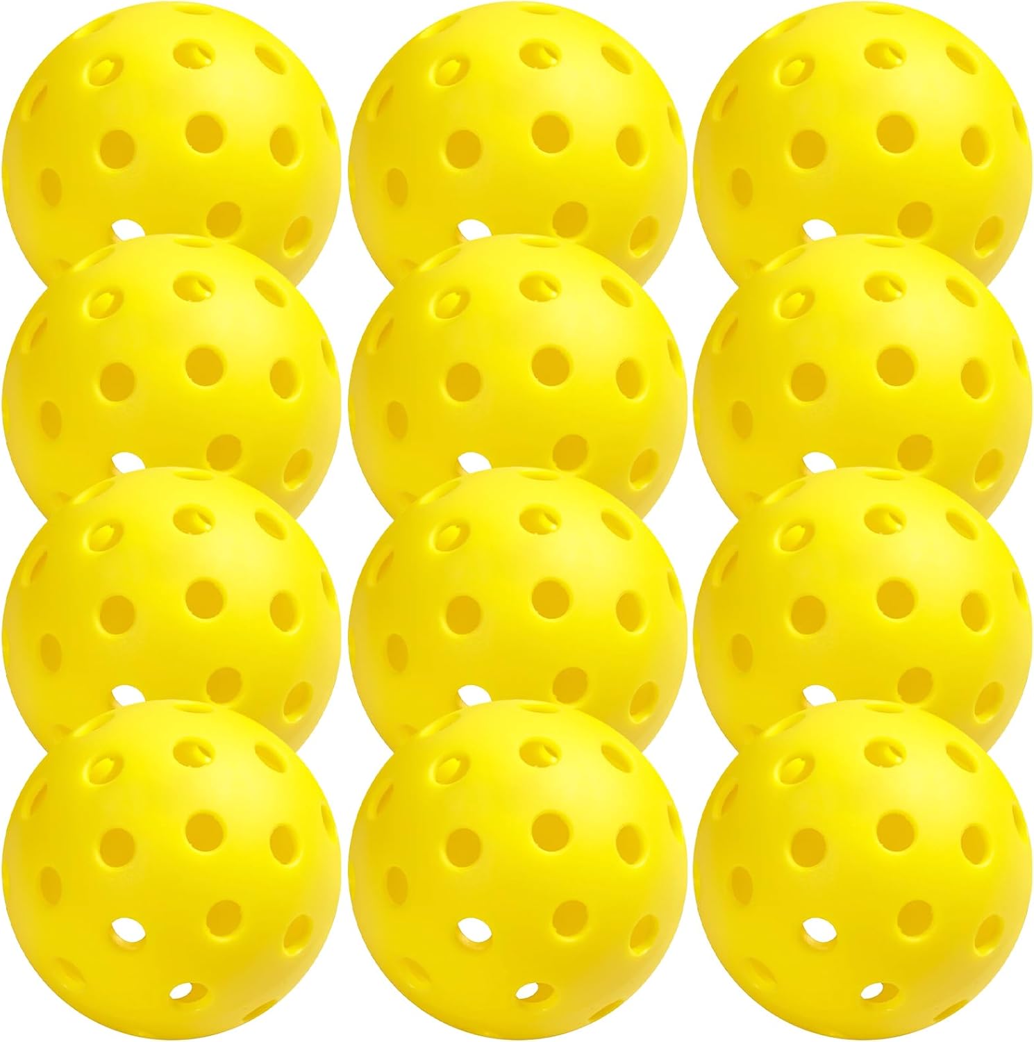 GoPickle 12Pack Pickleball Balls Indoor & Outdoor, 40 Holes Pickle ...