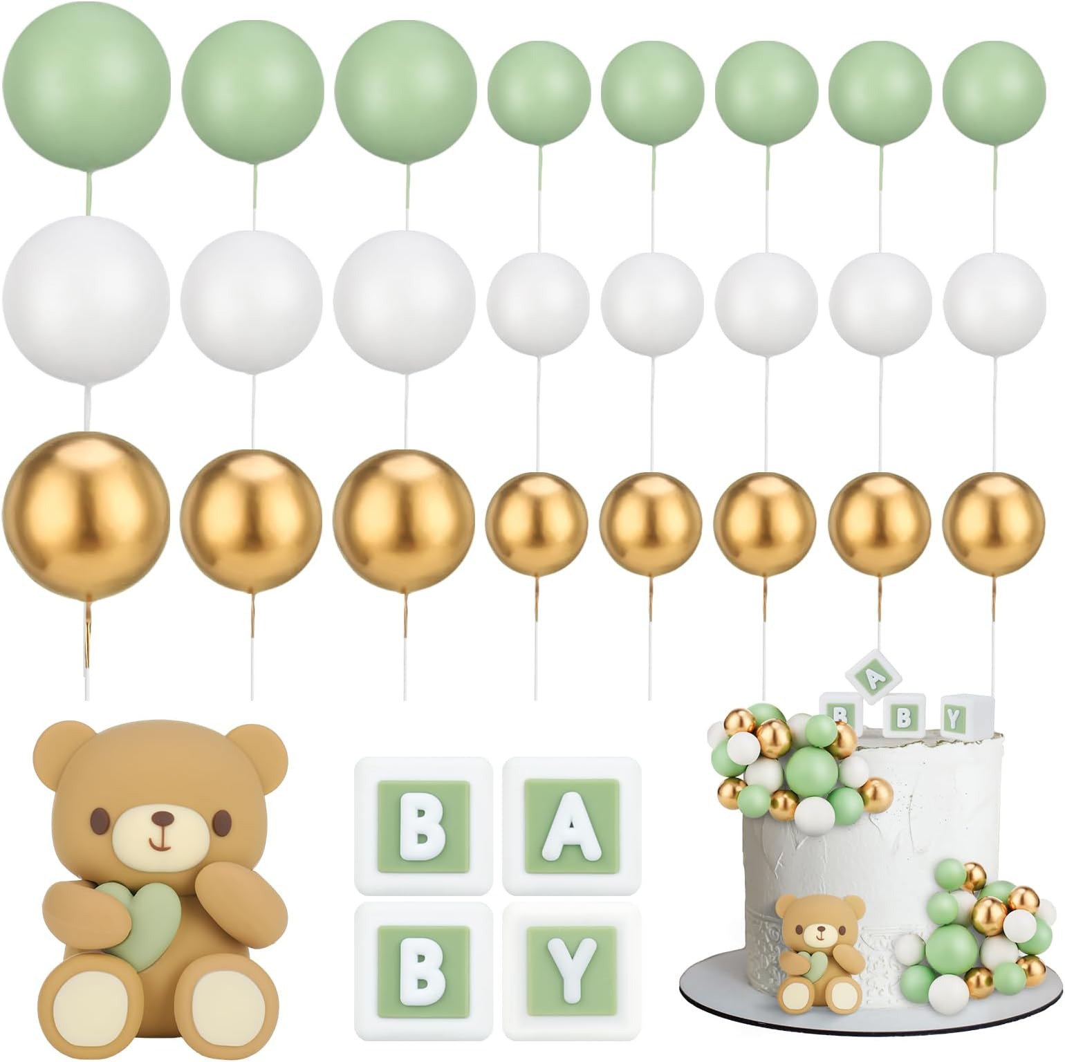 Amazon.com: Yinder Bear Cake Toppers Mini Bear Cake Decorations Cake ...