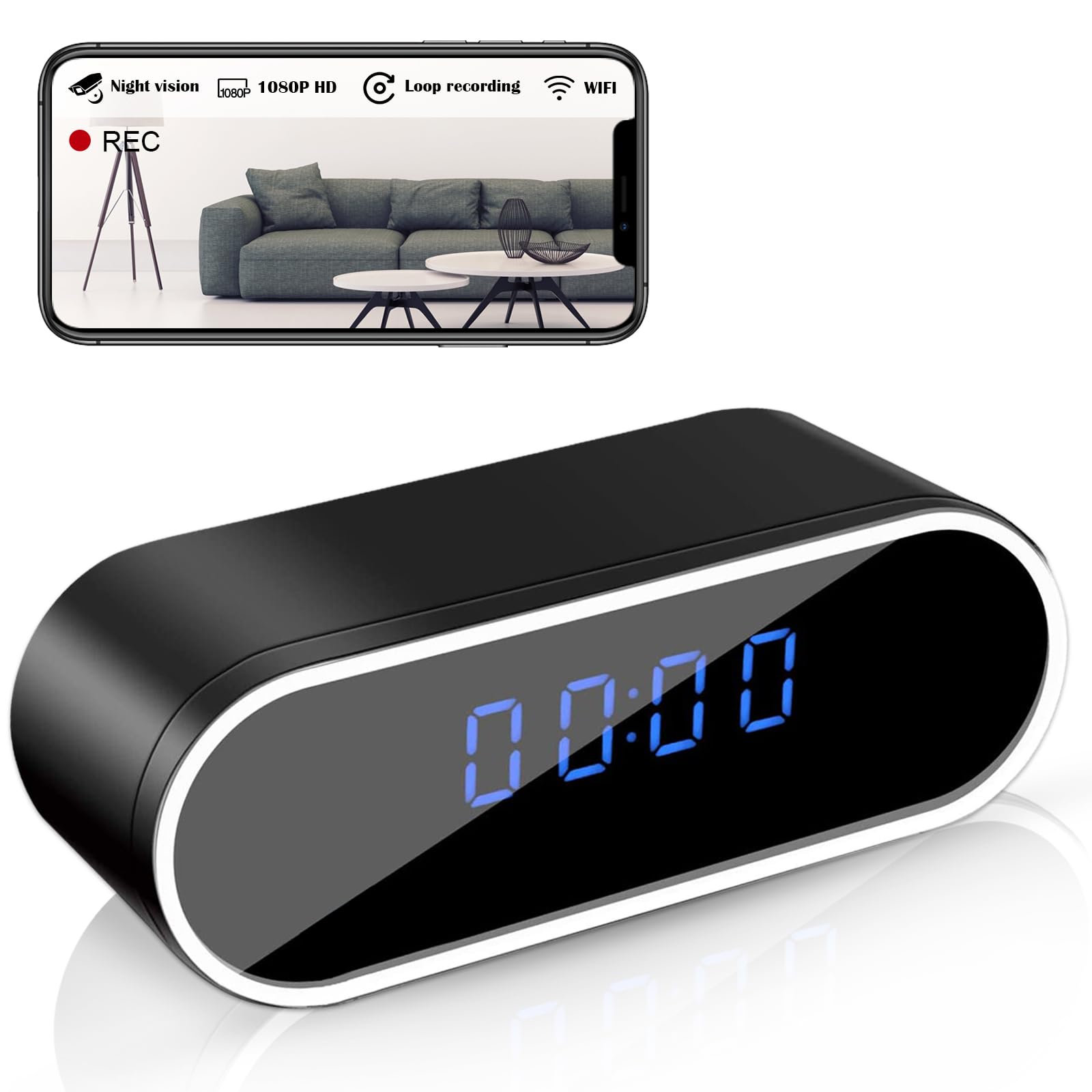 Buy Hidden Camera Detector Clock Camera 1080P HD WiFi Camera Real-time ...