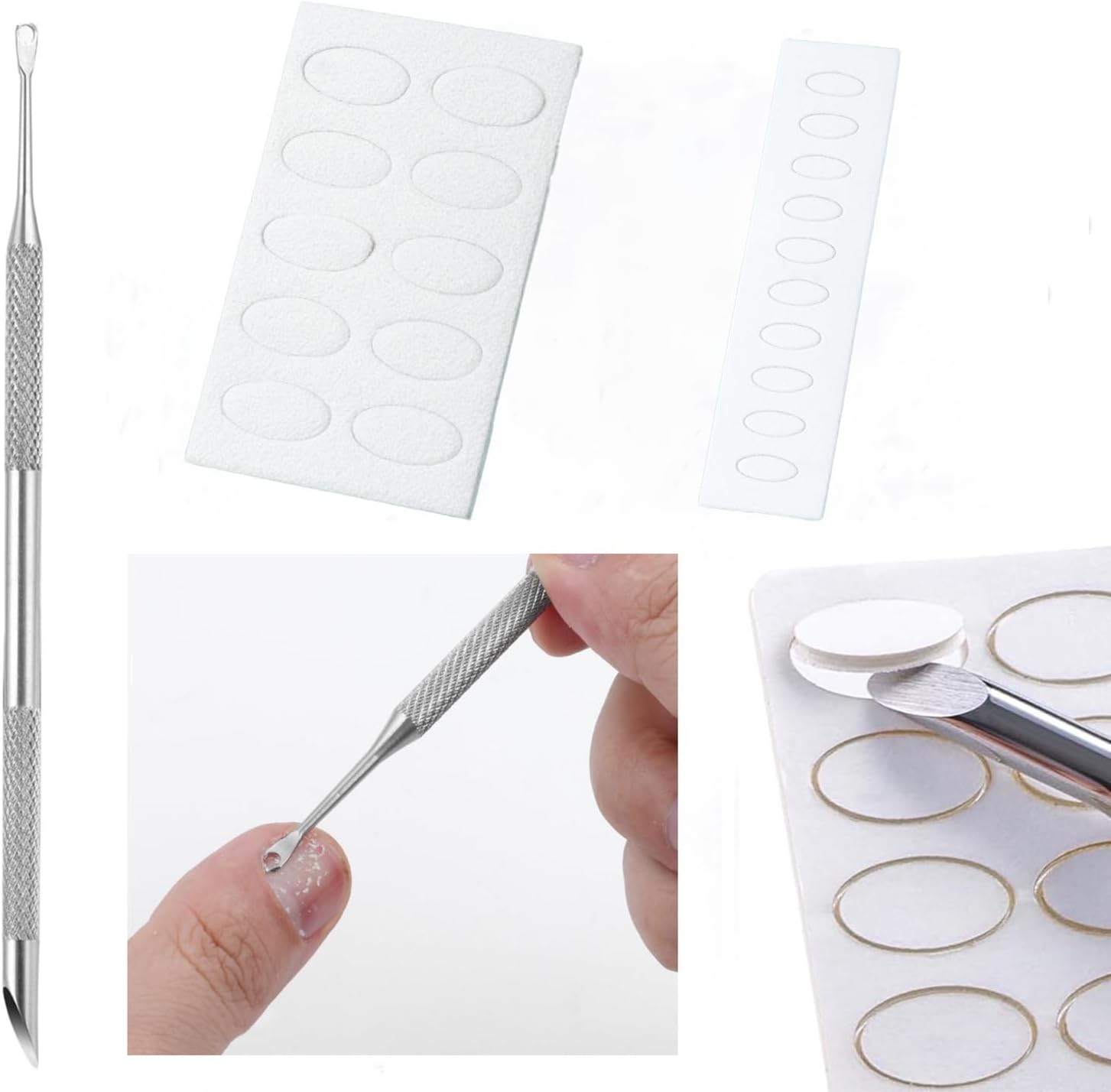 Amazon.com : FERYES Cuticle Pusher with Fork, 2-in-1 Cuticle Trimmer ...