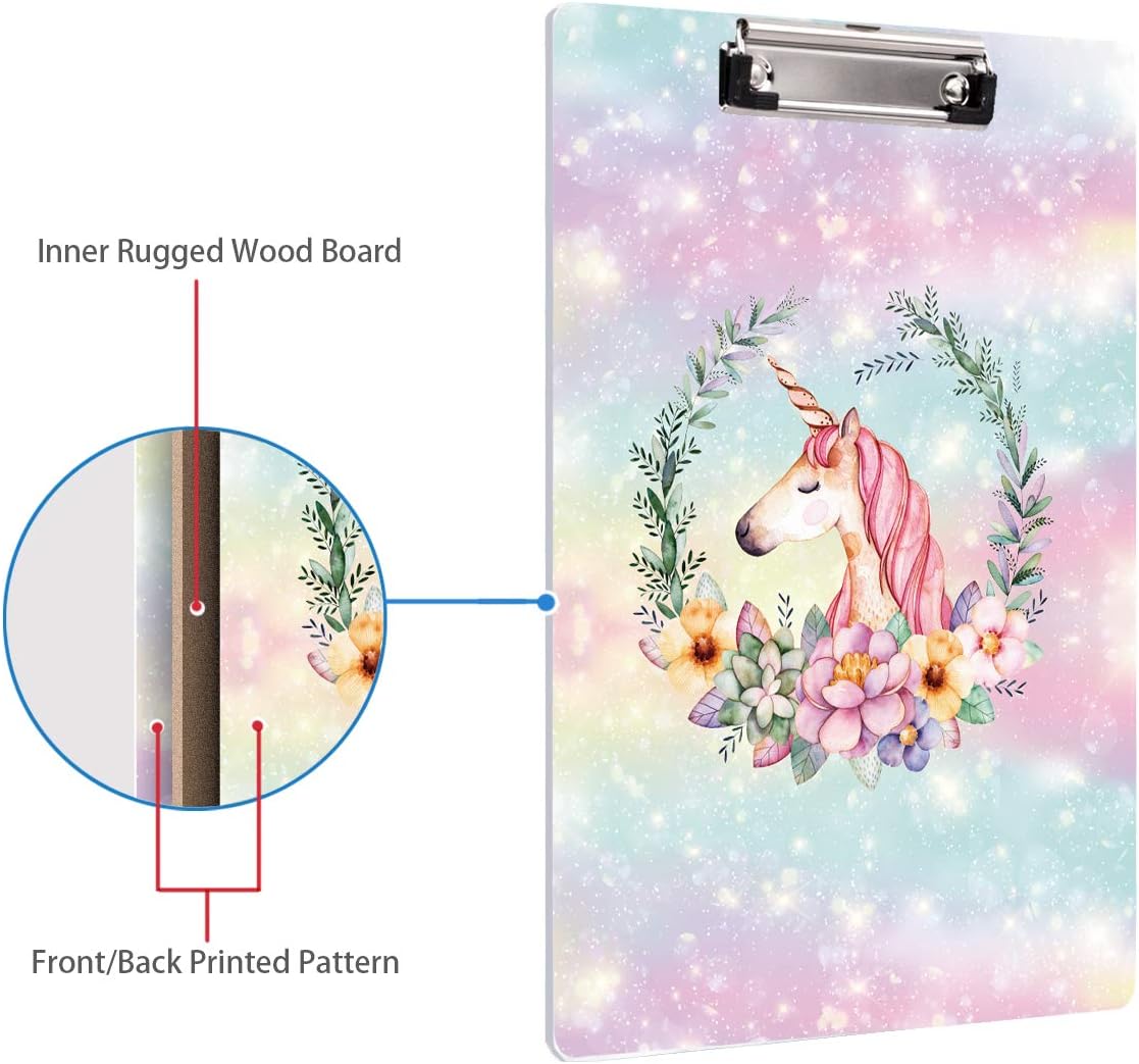 Buy WAVEYU Cute Clipboard Hardboard for Kids Teens, Decorative Pink ...