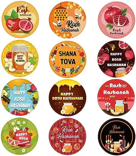 Amazon.com: Qpout 17 Sheets Rosh Hashanah Stickers Colorful Decorative ...