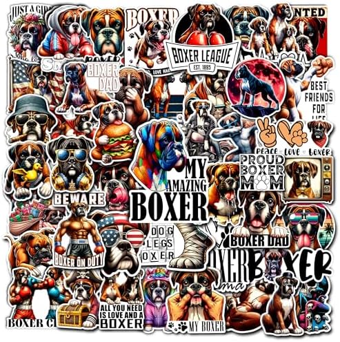 Amazon.com: WESILY Pack 50 PCS Boxer Stickers Aesthetic Dog Lover ...