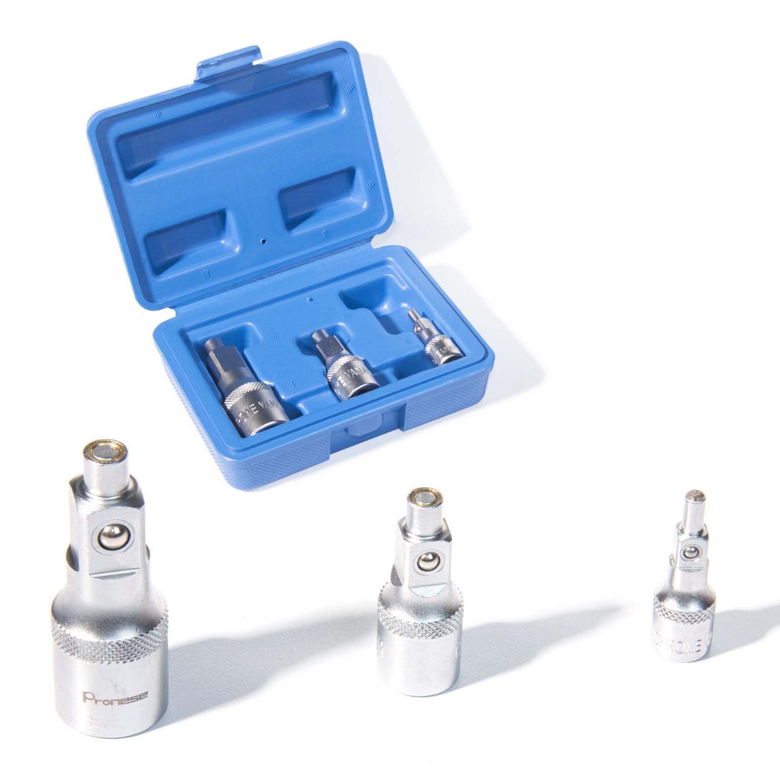 Snapklik.com : Pronese 3 Pcs Magnetic Socket Adapters 1/4 3/8 & 1/2 Drive