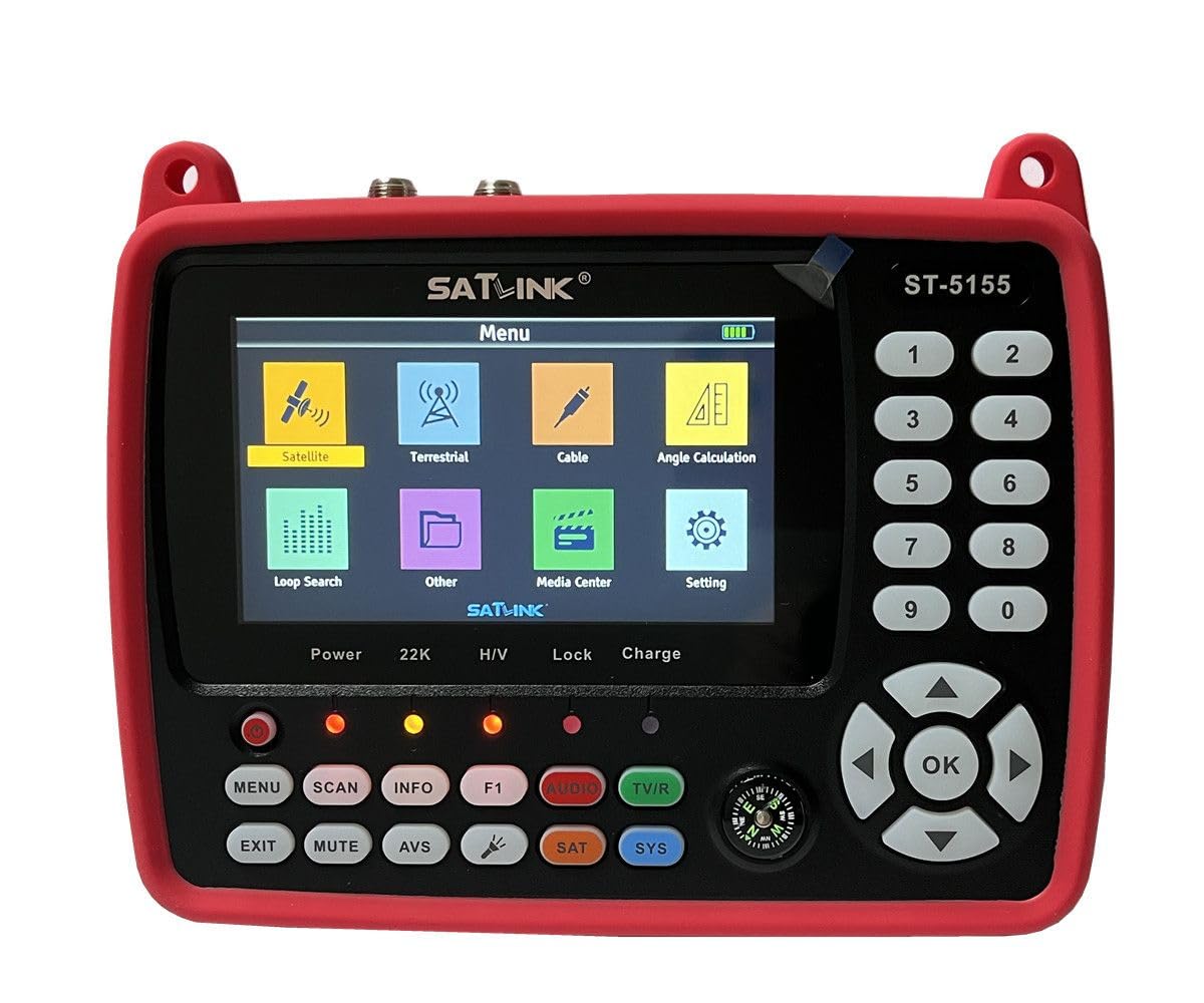 Amazon.com: ST-5155 Satellite & Terrestrial Cable Signal Meter DVB-S/S2 ...