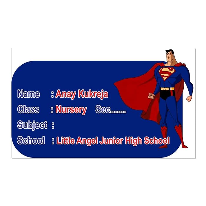 Buy DPC - Personalized School Name Slips,Adhesive Sticker for notebooks ...