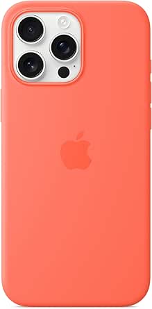 Apple iPhone 16 Pro Max Silicone Case with MagSafe – Tangerine : Amazon.ae