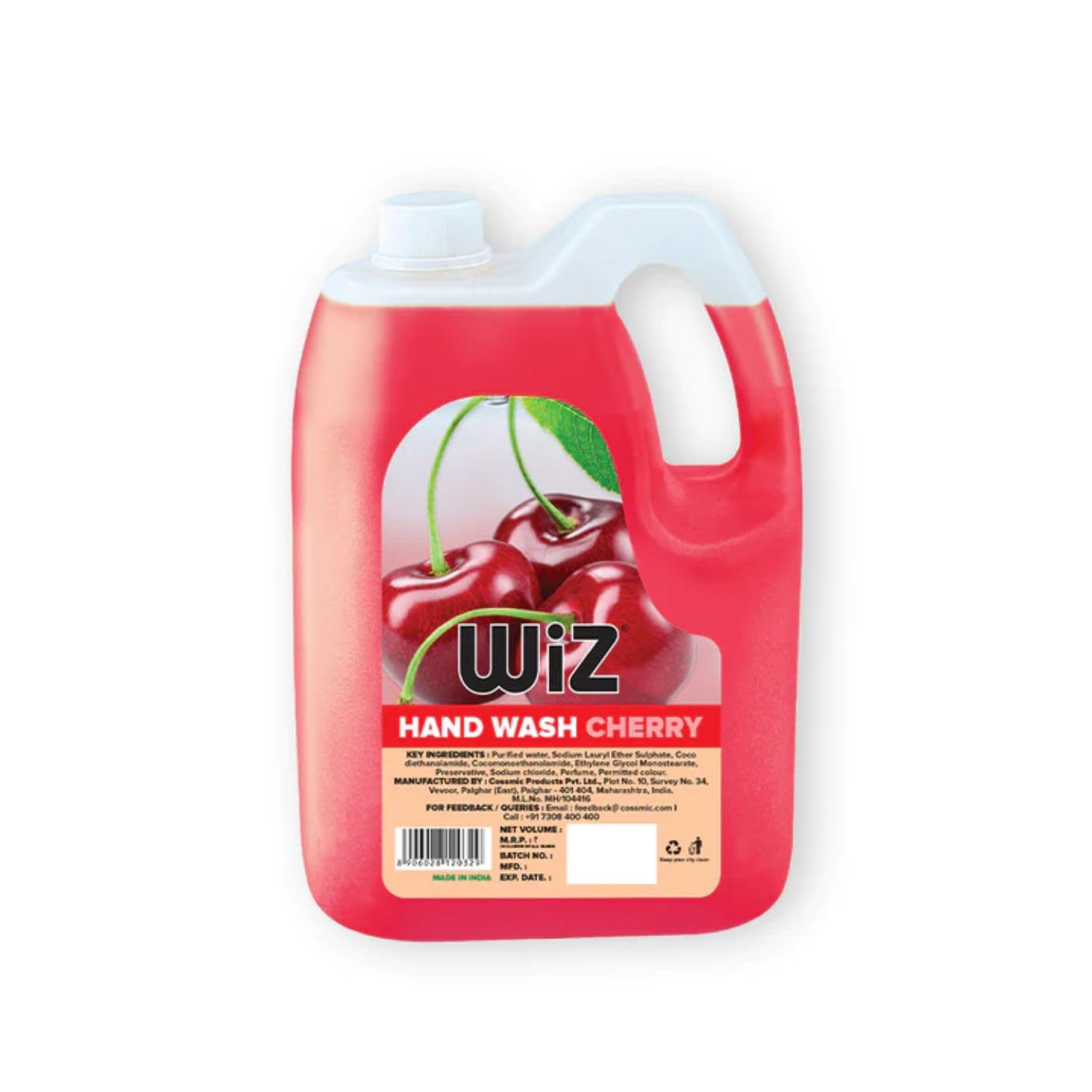 Wiz Liquid Soap Handwash Refill Can - Cherry Hand Wash - 5L | pH ...