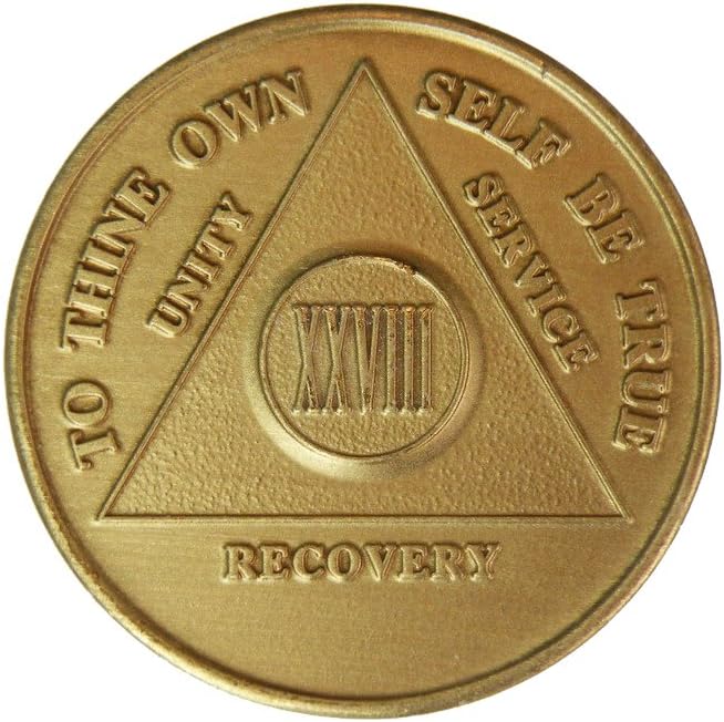 Amazon.com: 28 Year AA Medallion Traditional Bronze Raised Center ...
