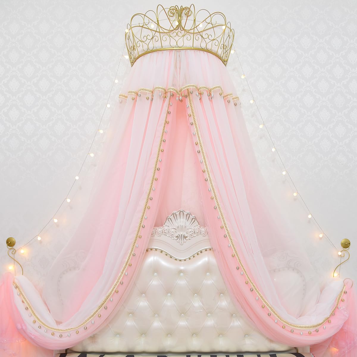 Amazon.com - OctoRose Metal Wall Teester Bed Crown Canopy - Antique ...