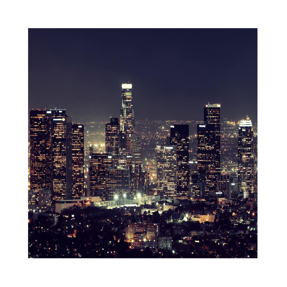Amazon.com : Laeacco City Backdrop 8x8FT Modern City Night View ...