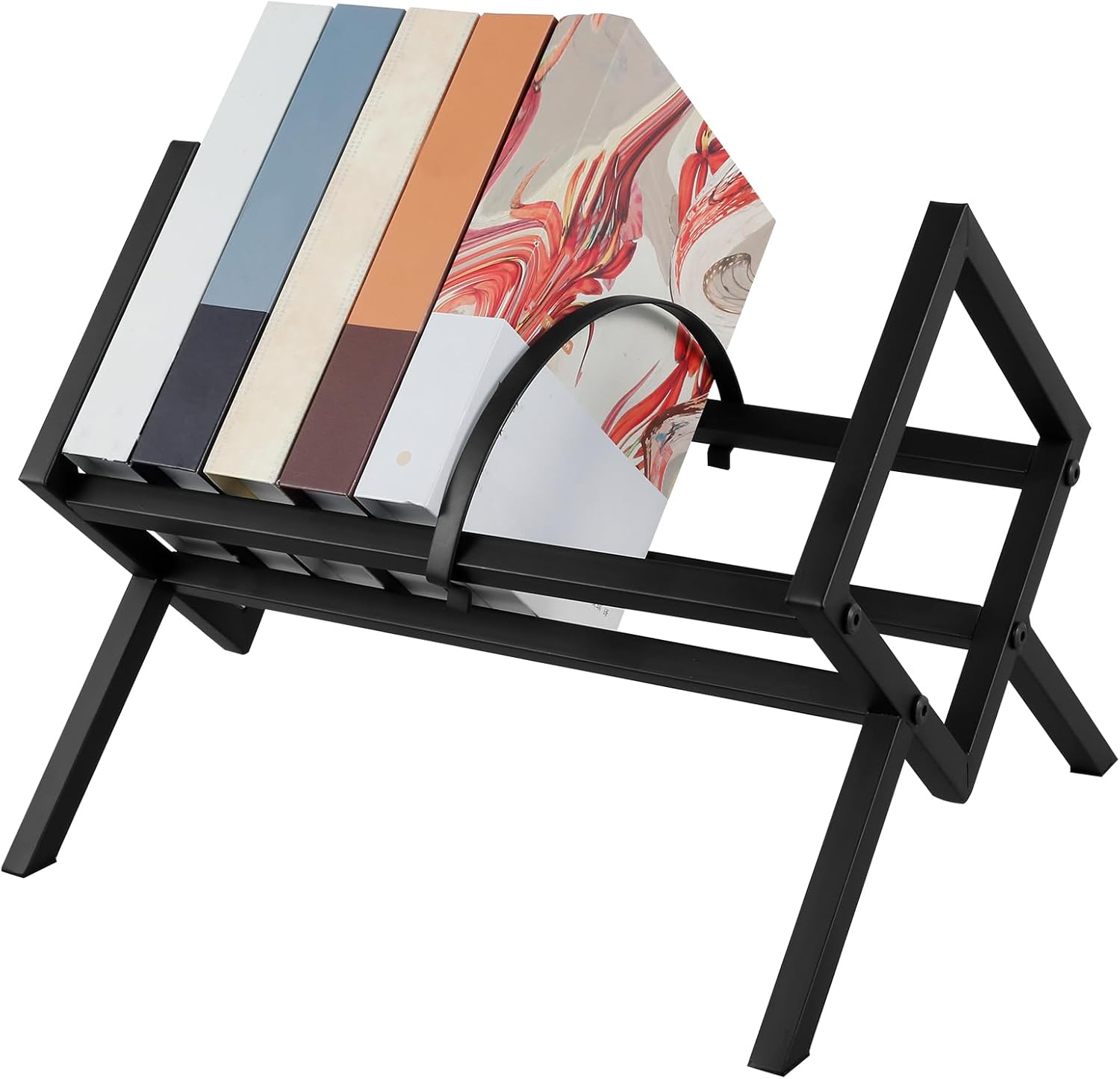 Amazon.com: Vinyl Record Storage Holder, Metal Book Display Stand Matte ...