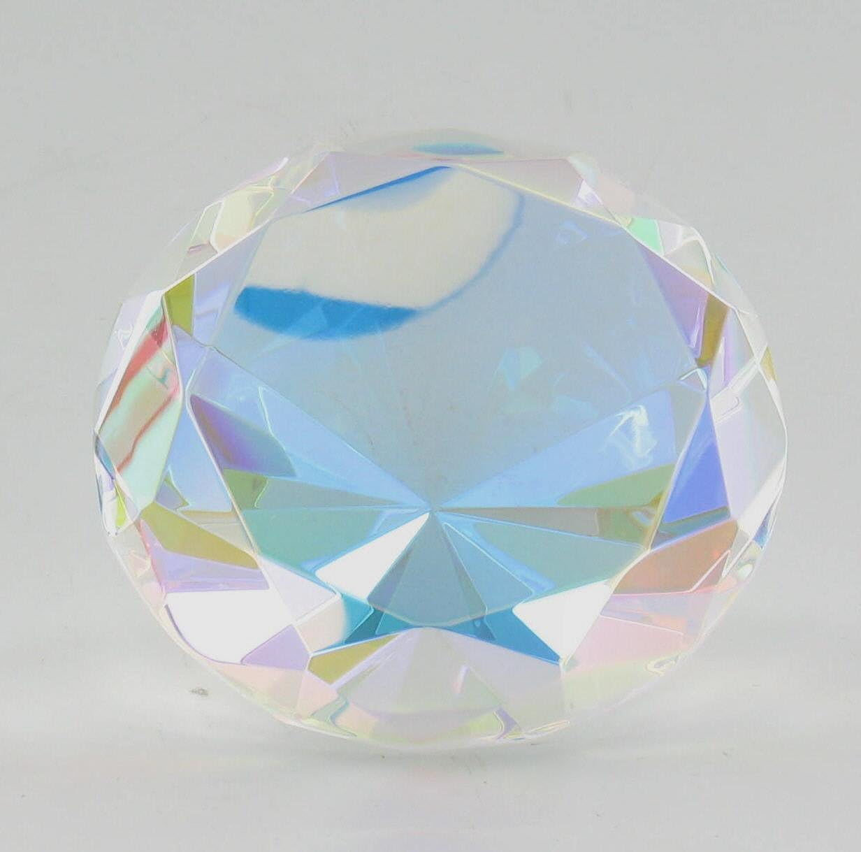 Amazon.com: 1 X Multi Color Prism Glass Diamond Shaped Paper Weight ...