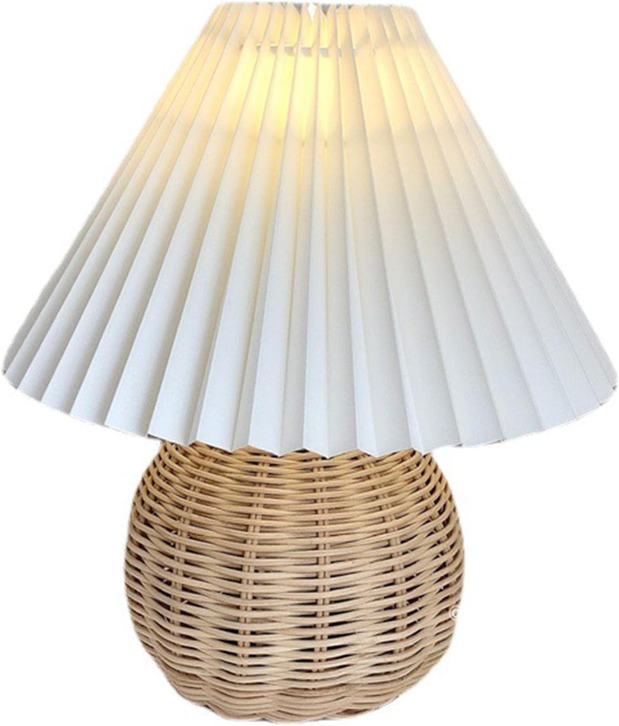 Small Pleated Table Lamp, Bedside Nightstand Mini Lamp for Bedroom ...