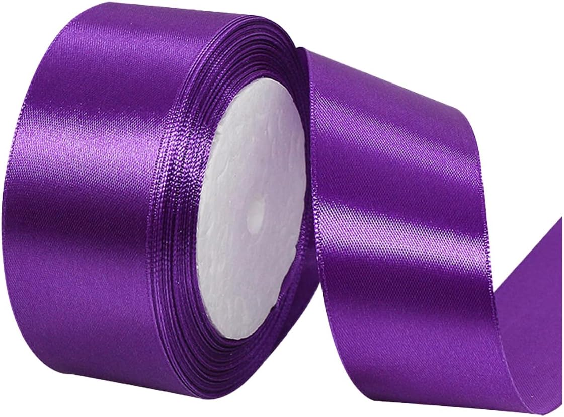 Amazon.com: Purple Ribbon 1-1/2 Inch, 25 Yards Solid Satin Fabric ...
