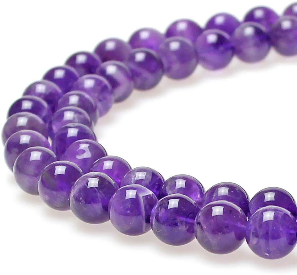 Amazon.com: MJDCB AAAA+ Natural Dreamy Amethyst Beads Round Stone Beads ...