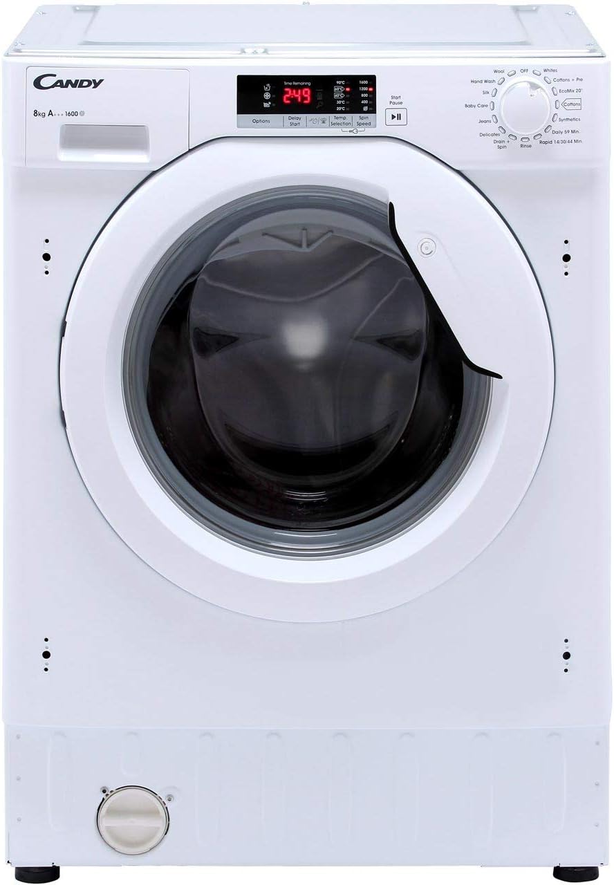 Candy CBWM816S Integrated 8Kg Washing Machine with 1600 rpm : Amazon.co ...