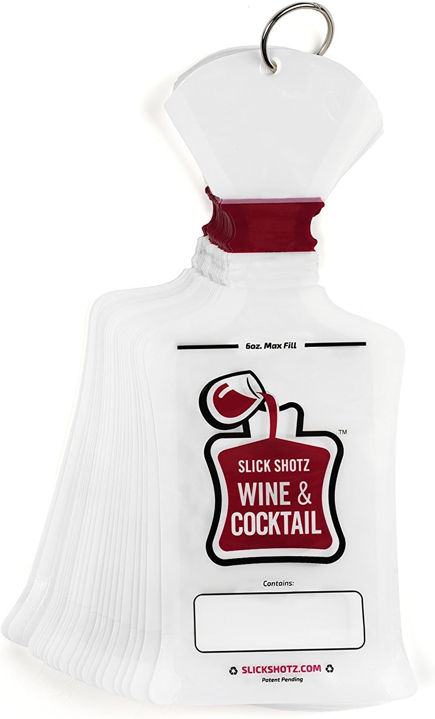 Amazon.com | Slick Shotz - Wine & Cocktail 6oz (100) Flasks Refill Pack ...