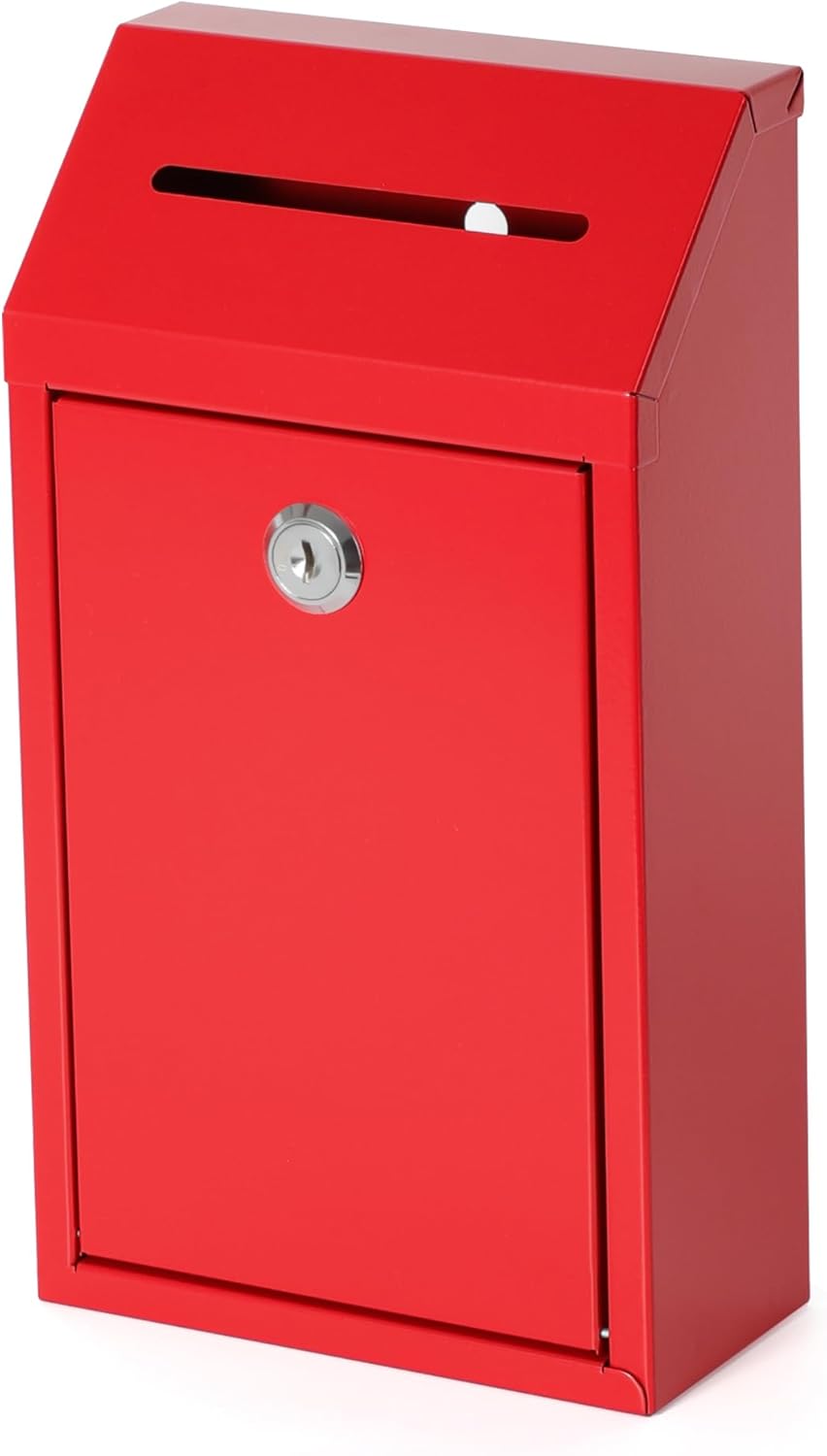 Amazon.com: Metal Locking Mailbox Wall Mounted RustMail Case Lockable ...