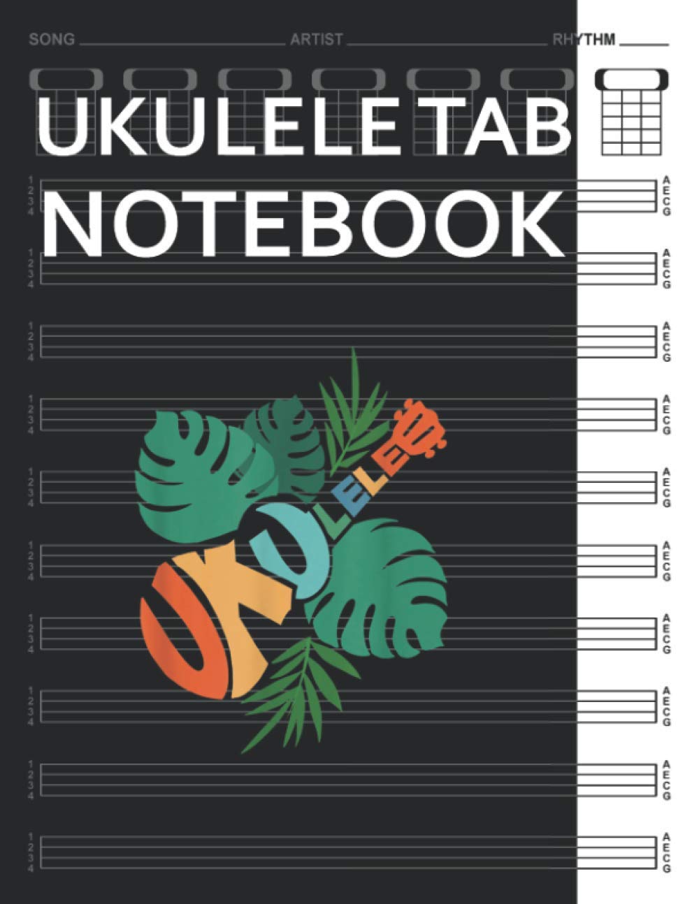 Buy Ukulele Tab : Ukulele Hawaii Tropical Leaf Music 120 Pages Blank ...