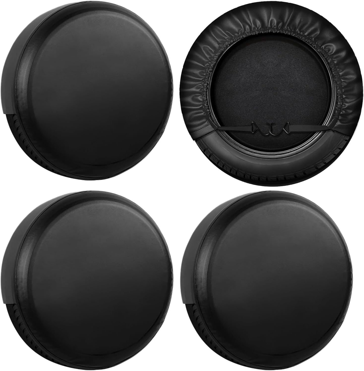 Amazon.com: Samhe Tire Covers Set of 4, Tough Leather Tire Wheel Cover ...