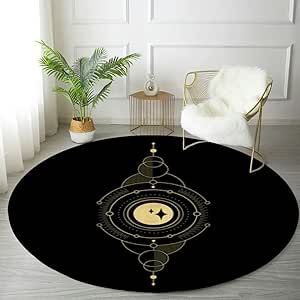 Amazon.com: Round Rug 4ft Circle Area Rug Magical Tarot Cards Esoteric ...