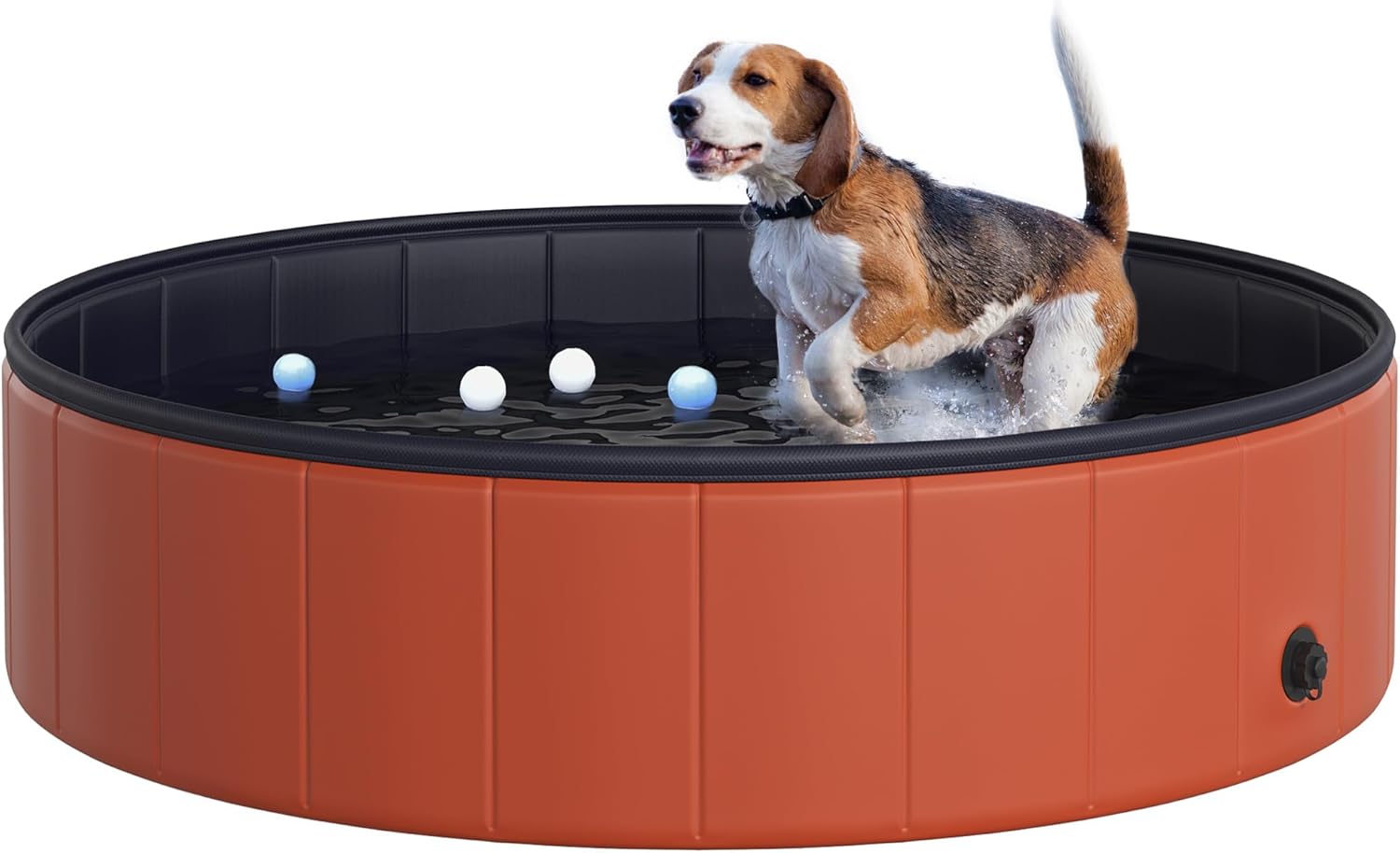 PawHut Foldable Dog Paddling Pool Pet Cat Swimming Pool Indoor/Outdoor ...