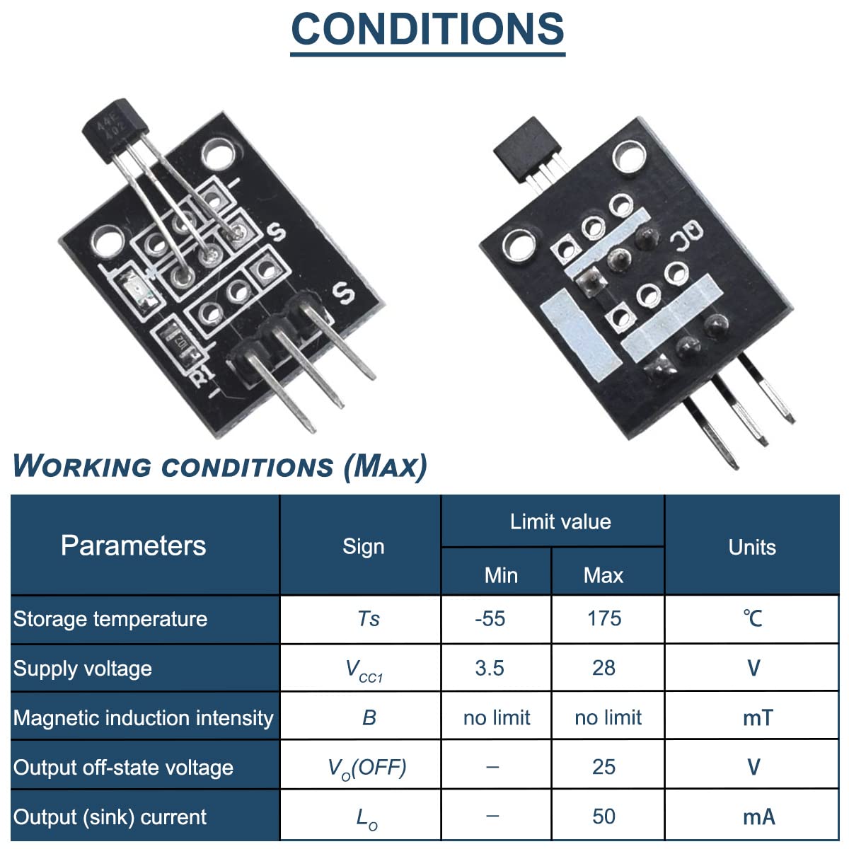 Snapklik.com : DAOKAI 10 Pcs KY-003 Hall Effect Magnetic Sensor Module ...