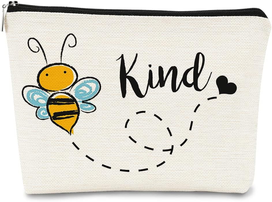 Amazon.com: BARPERY Be Kind Cute Honey Bee Makeup Bag,Cute Honey Bee ...