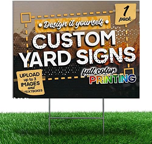 Amazon.com : 24"x18" Custom Yard Signs with Metal Stakes (1-Pack ...