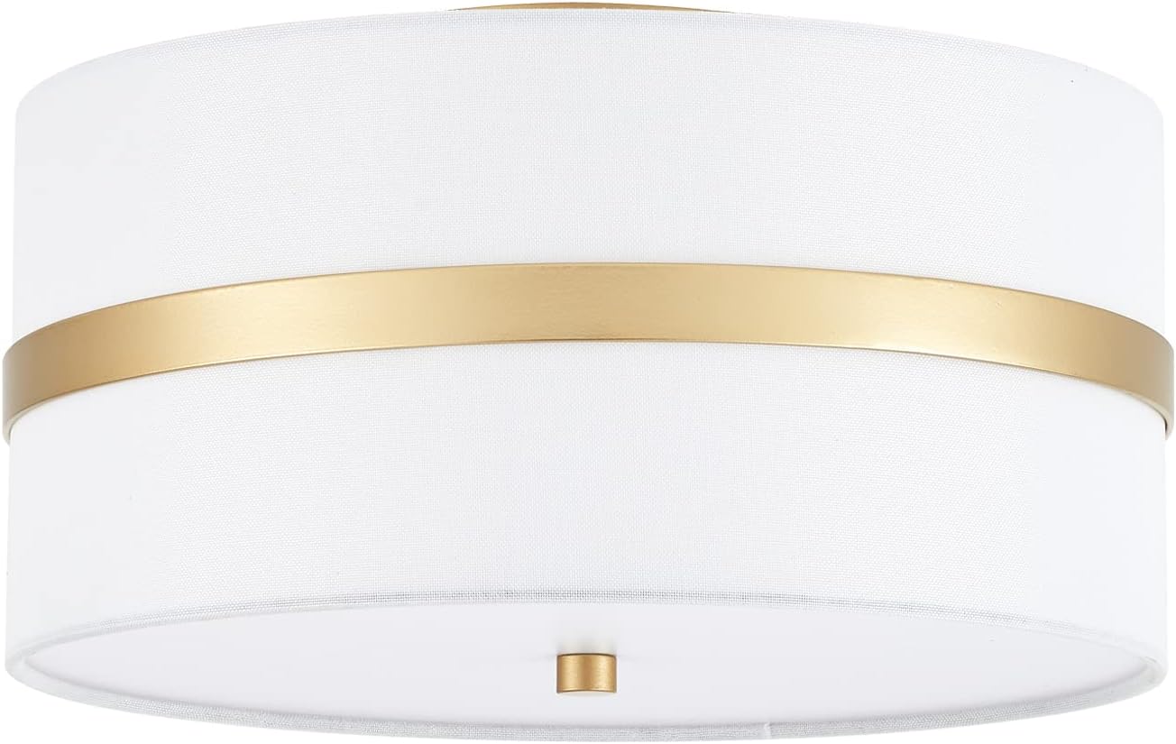 MhyTogn Semi Flush Mount Ceiling Light Fixture, Thin Pale Gold Brush ...