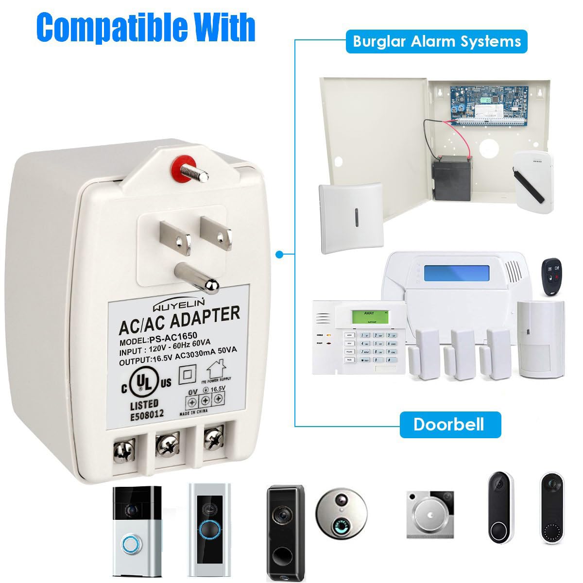 Snapklik.com : 16.5V 50VA Alarm Systems And Doorbell Transformer16.5V ...
