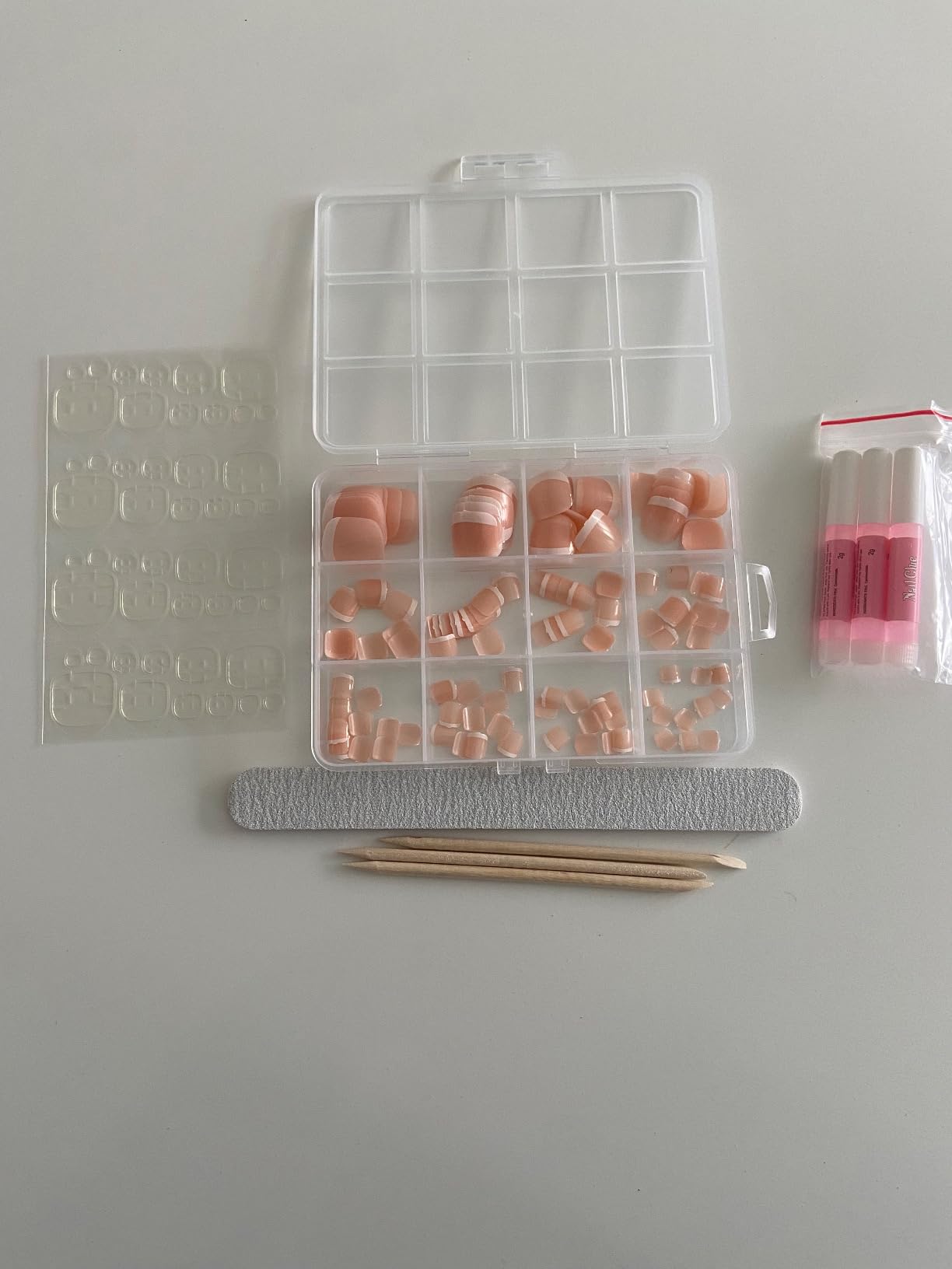 Teenitor 144pcs French Tip Press on Toenails with Nail Glue Set, 6 Sets ...